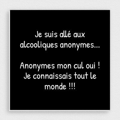 Panneau Alcoolique Anonyme Humour Personnalisable | OTYPO
