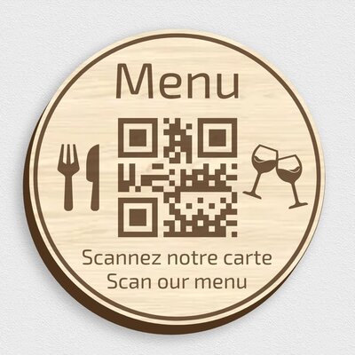 Plaque QR Code en Bois | Personnalisable | OTYPO